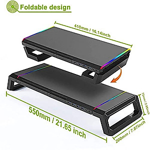 Monitor Stand Foldable Riser Stand, Computer Monitor Riser with USB Port 4pcs, Monitor Stand Computer Monitor Stand