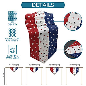Independence Day Table Runner with Cotton Linen Blend,July 4th Red White Blue Table Top Covers Table Runner Decorations for Indoor Outdoor Party Holiday Wedding Dining Table-13 x 70inch Long