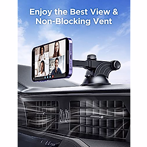 TIKECO for MagSafe Car Mount Charger, 15W Fast Charging Magnetic Wireless Car Charger Air Vent Dash Windshield Car Phone Holder Mount for iPhone 15/14/13/12 Series and MagSafe/Magnetic Cases