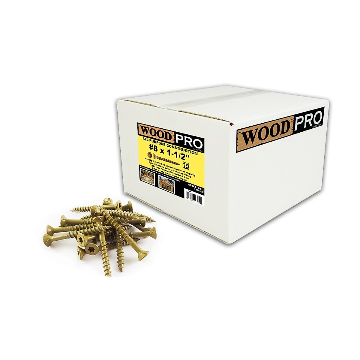 WoodPro Fasteners AP8X112-5M T20 5000-Count 8 by 1-1/2-Inch All Purpose Wood Construction Screws