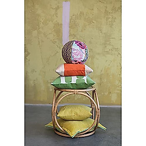 Creative Co-Op Cotton Kantha Fabric Patchwork Orb Pillow, 10" L x 10" W x 10" H, Multicolor