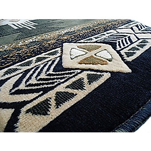 Southwest Native American Area Rug Sage Green (3 Feet X 5 Feet Oval)