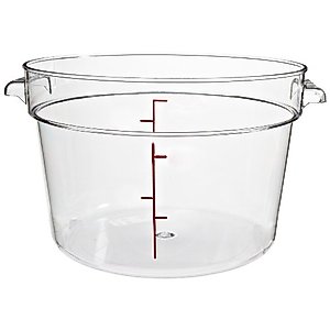 Cambro RFSCW12 12 qt Capacity, 14-7/8" Top Diameter x 8-3/8" Height, Camwear Clear Polycarbonate Round Food Storage Container (Cover Sold Separately)