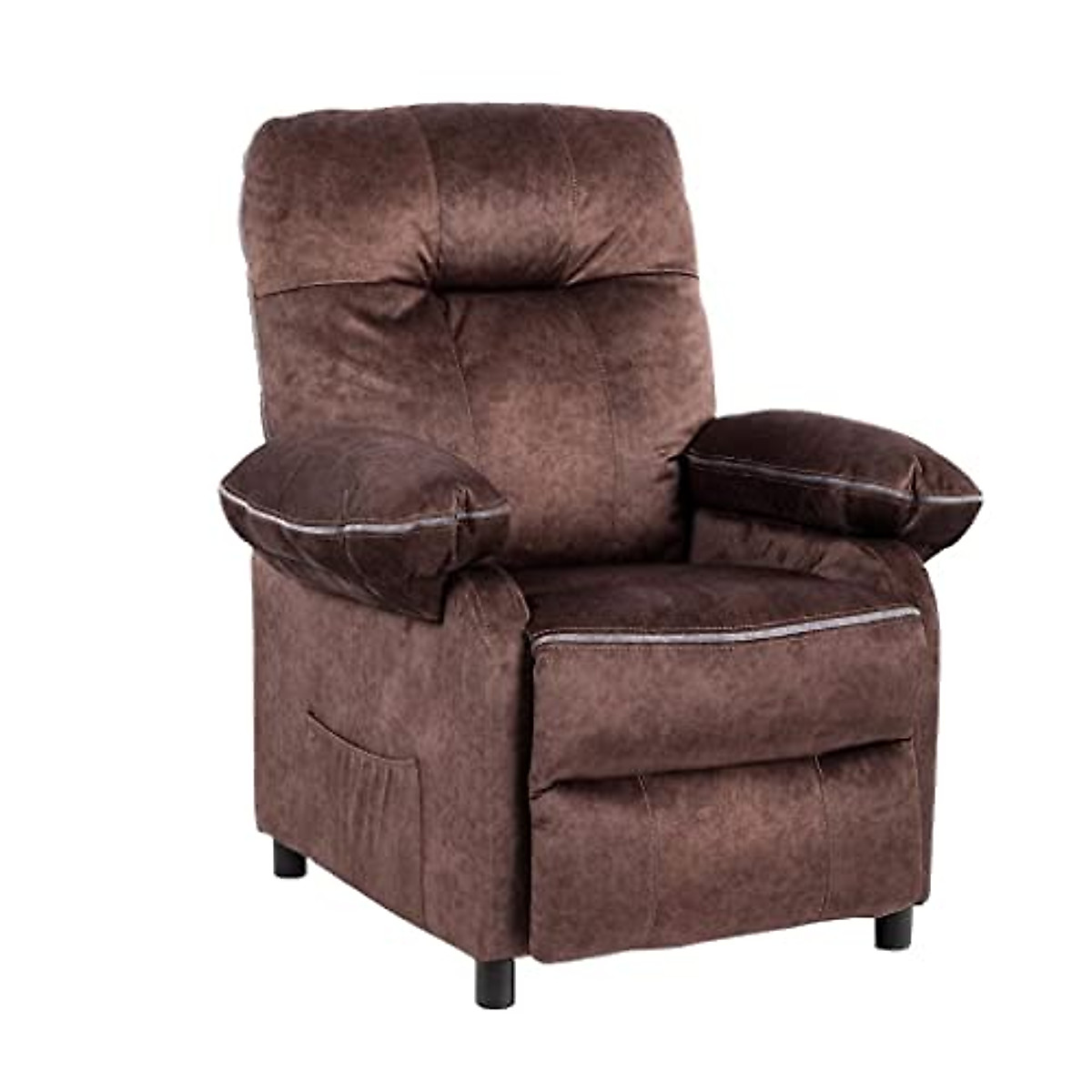 Visentor Massage Recliner Chair, Electric Eecliner, Velvet Living Room Chairs, Lazy Chair Comfy Chair with Heating and Vibration Function, Light Brown