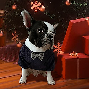 IDOMIK Dog Sweater Ugly Christmas Sweater, Cozy Turtleneck Knitted Pet Sweaters Soft Thermal Knitwear Pullover Boys Girls Classic Warm Winter Pet Outfit Apparel Shirts Clothes for Small Medium Doggies