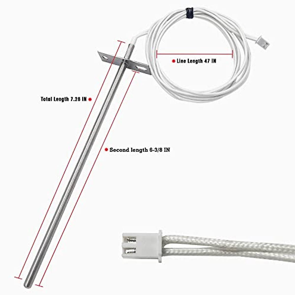 RTD Temperature Probe Sensor Replacement Parts for Camp Chef Wood Pellet Smoker Grills, Replace for Part PG24-44