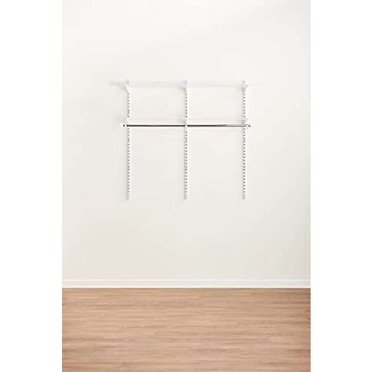 Rubbermaid Configurations Classic Closet Kit, White, 3-6 Ft., Wire Shelving Kit with Expandable Shelving and Telescoping Rods, Custom Closet Organization System, Easy Installation