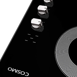 COSMO COS-365ECC Electric Ceramic Glass Cooktop with 4 Burners, Dual Zone Element, Hot Surface Indicator Light and Control Knobs, 36 inches, Black