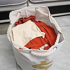 AOKID Collapsible Laundry Baskets with Drawstring Handles, Large Capacity Laundry Hamper Lightweight Storage Basket for Bedroom Bathroom A