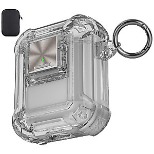 Valkit Compatible Airpods Case Clear with Lock, Soft TPU Air Pod 1/2 Generation Case Shockproof Protective Cover with Keychain iPods 2 Skin for Airpods 1st/2nd Gen Charging Case