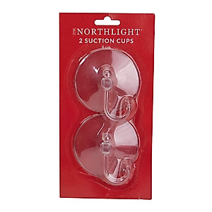 Northlight Pack of 2 Clear Suction Cups with Hooks 3"