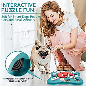 Dog Puzzle Toys, Squeaky Treat Dispensing Dog Enrichment Toys for IQ Training and Brain Stimulation, Interactive Mentally Stimulating Toys as Gifts for Puppies, Cats, Small, Medium, Large Dogs