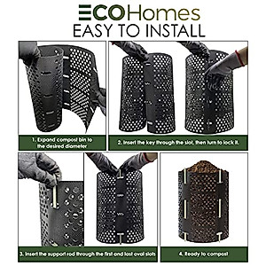 ECOHomes 100 Gallons Expandable Outdoor Compost Bin | Compact & Easy to Setup Garden Compost System - Adjustable Waste Composting Caddy Bin Suitable for Backyard, Lawn & More