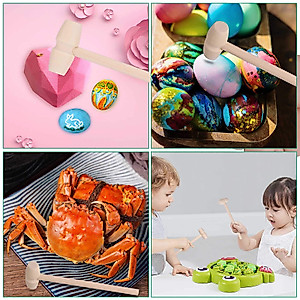 10 Pcs Wooden Hammers for Chocolat Handmade Wooden Crab Mallets Smashable Heart Chocolate Smooth Finished Educational Pounding Tool Breakable Easter Eggs Tool