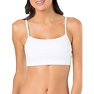 Fruit of The Loom Womens Spaghetti Strap Cotton Pull Over 3 Pack Sports Bra, Blushing Rose/White/Black Hue, 44