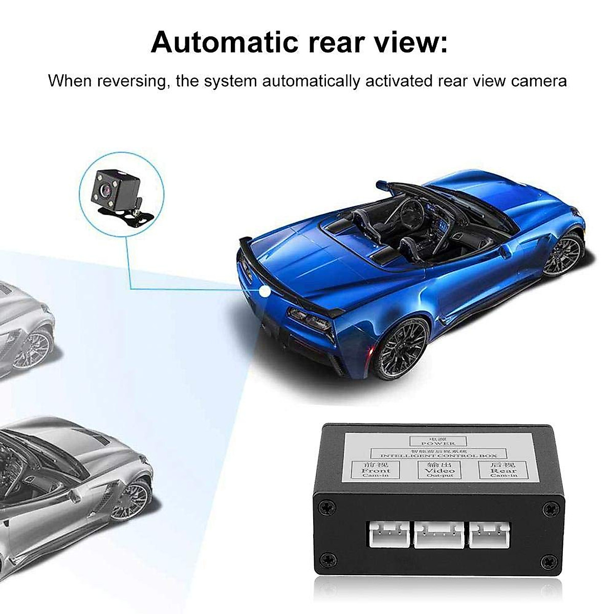 Camera Converter, Smart Car Parking Camera Converter Front Rear View Video Switch Channel Control Box Adapter