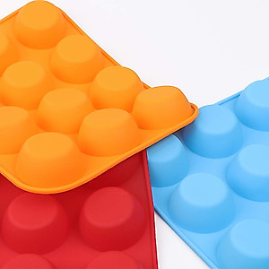 Cozihom 12 Cups Silicone Muffin Pan and 24 Cups Mini Size Silicone Muffin Pan