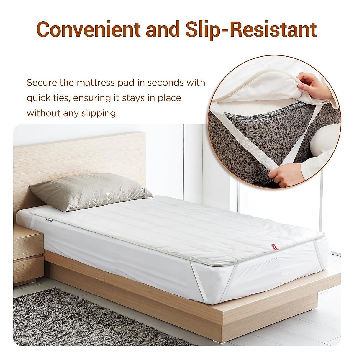 Comfytemp Heated Mattress Pad Twin, Dual Zone Electric Bed Warmer-Upper Body & Foot Temperature Difference Design, Water-Resistant Bed Heater with 12 Heat Settings & Auto-Off, Multi-Mode, Washable