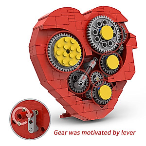 Millionspring A Clockwork Heart Sculpture Building Kits with Gear for Adult,Valentine Gifts Days Decoration for Her,Stress Reliever Building Toys,Creative New 2022(186pcs)