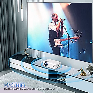 WiFi Projector Support 5.2 Bluetooth Transmitter, WiMiUS K2 Mini Projector 1080P and 4K Support, 300’’ Screen Zoom Compatible with Smartphone (Wirelessly) PC TV Stick Chromecast PS5