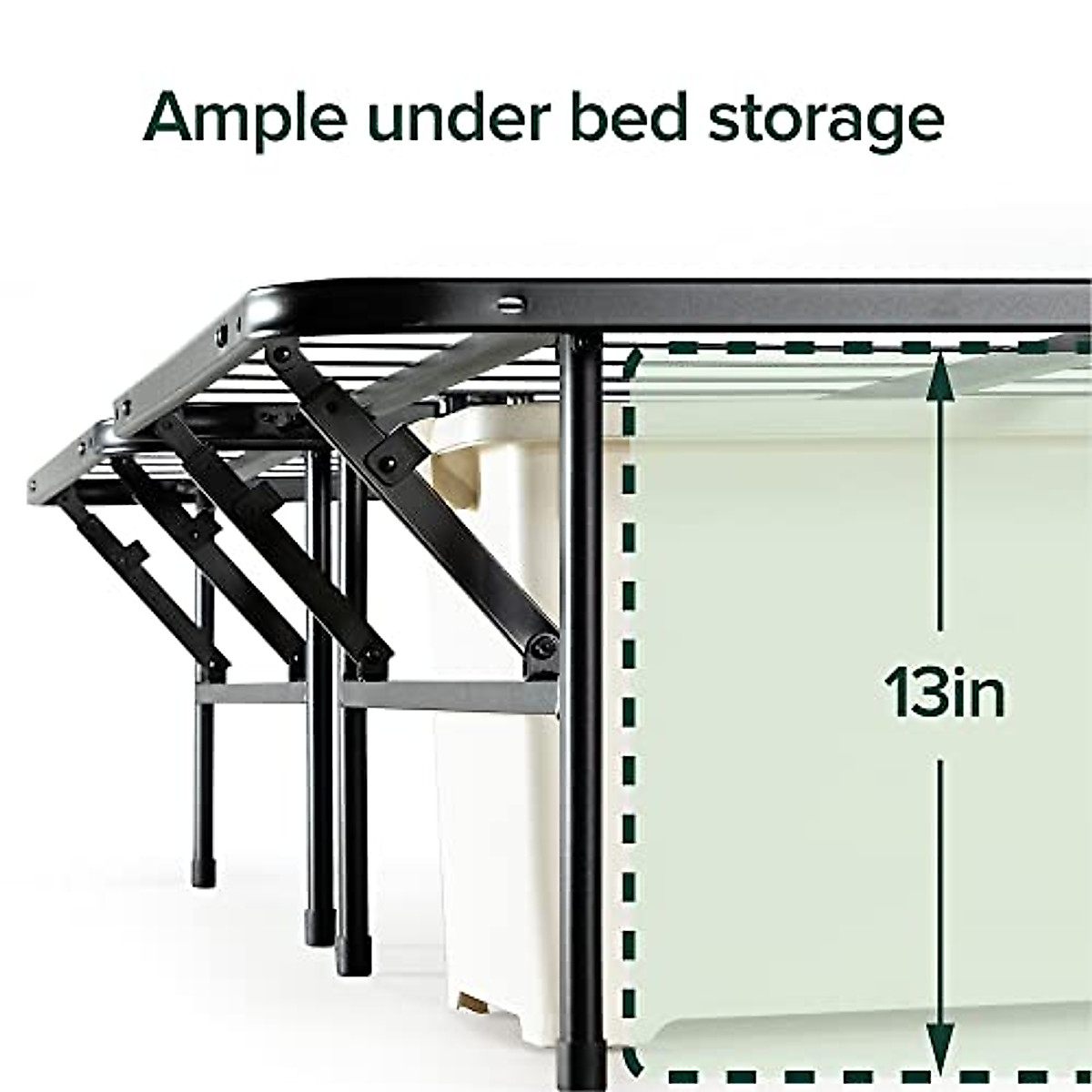 ZINUS SmartBase Tool-Free Assembly Mattress Foundation / 14 Inch Metal Platform Bed Frame / No Box Spring Needed / Sturdy Steel Frame / Underbed Storage, Cal King
