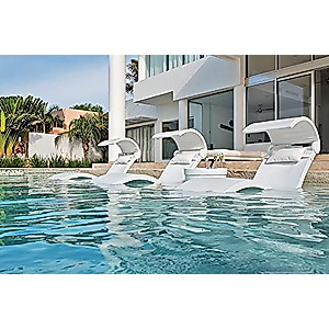 Ledge Lounger - Signature Chaise Deep - Inside Pool & Sun Shelf Lounge Chair - Designed for Deep Shelves 10”-15” - Compatible with All Pool Types - Poolside & Sun Deck Tanning - Set of 2 - White