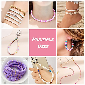 Gionlion 4000 Pcs Black Clay Beads Bracelet Making kit,6mm Polymer Heishi Beads for Jewelry Making,Preppy Aesthetic Flat Beads for Bracelets Necklace Jewelry Making,DIY Crafts Gifts for Girls Kids