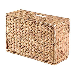 Vintiquewise Foldable Natural Water Hyacinth Storage Bin, Small