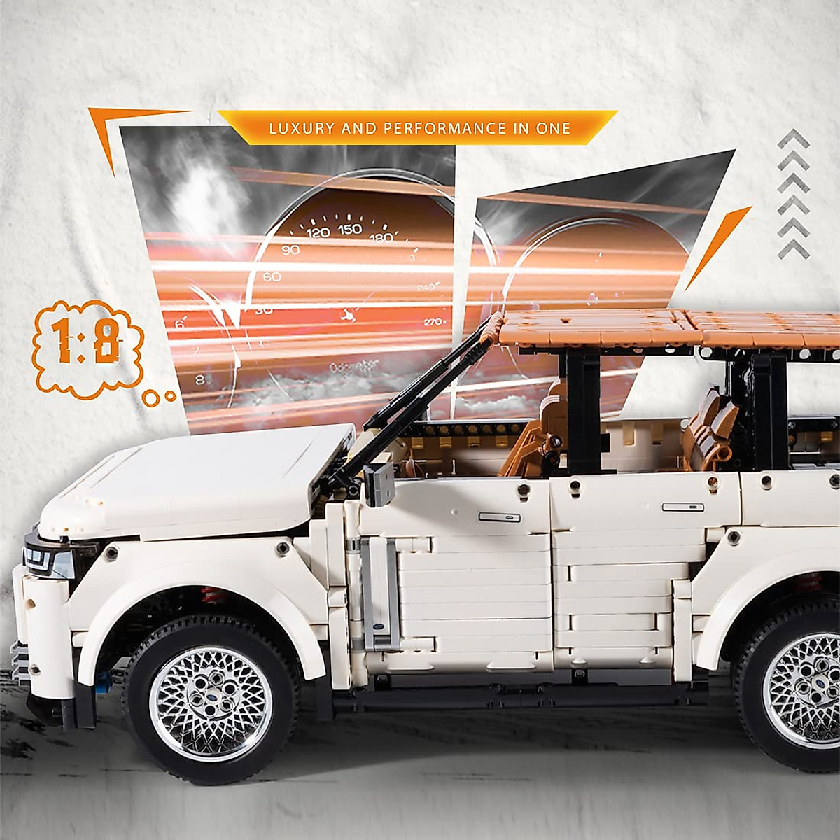 MISINI 10512 Defender Off-Road Vehicle, 1: 8 Vehicle Building Block Set, Iconic Car Model Toy for Adult Gift Giving or Display (3180 Pieces)