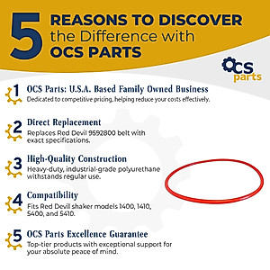 OCS Parts 9592800 Replacement Paint Shaker Belts | 2-Pack | Replaces Red Devil Belt for Twin and Single Arm Shaker Model 1400, 1410, 5400 and 5410