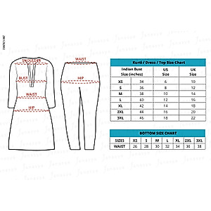 Janasya Women's Crepe Kurti Tunic Tops,Blue,Large,Blue,Large