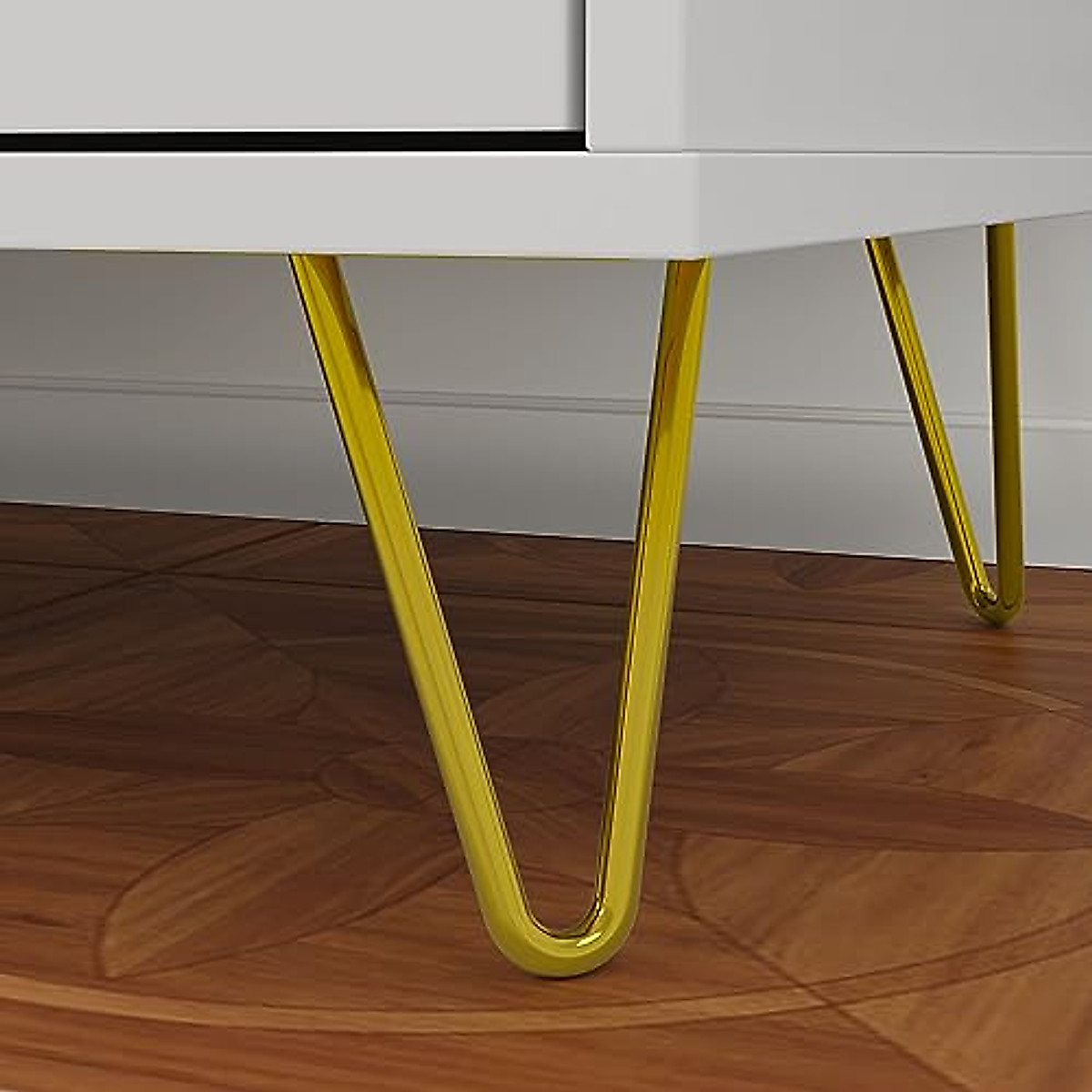 FAMAPY Chest of Drawers 8-Drawer Dresser, Wide Storage, Metal Handles and Legs, Wood Dresser for Bedroom White (55.1”W x 15.7”D x 31.5”H)