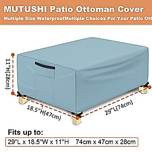 MUTUSHI Patio Furniture Cover Small, Waterproof Outdoor Table Cover, 74" CM x 47" CM x 28" CM, Durable Oxford,Patio Table Cover, -Twilight Blue