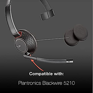 Global Teck Leather Cushion Replacement Kit for Plantronics Blackwire 5200 Headset Series, Variations (10pk-Ear Cushions)