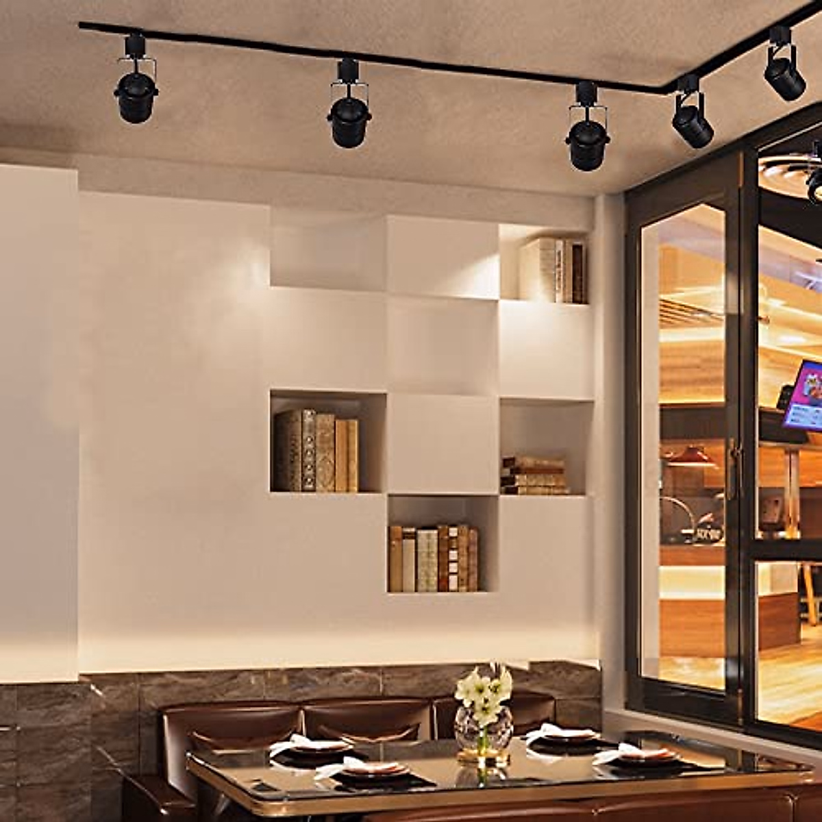 INTWELL 10W H Track Lighting Heads,Dimmable LED Track Light Heads for Accent Retail Artwork,4000K Netural White, Linear Track Light H Type - 120V 24°Angle Halo Type 16Pack (Black)