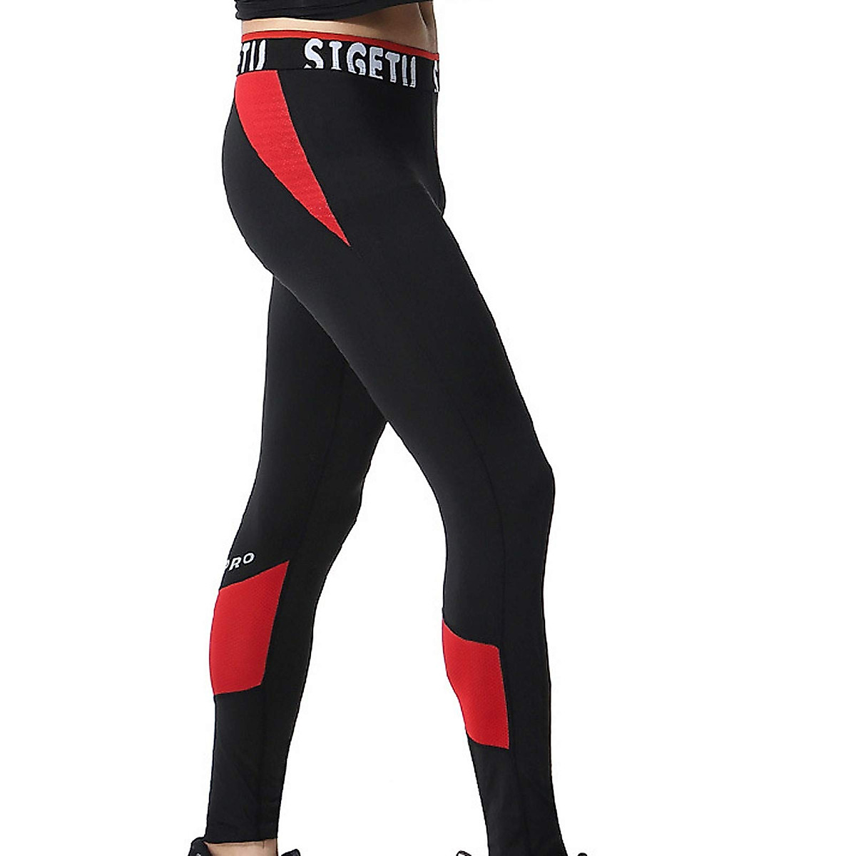 Mens Summer Fitness Patchwork Bodybuilding Skin Tight-drying Long Sports Pants 1208