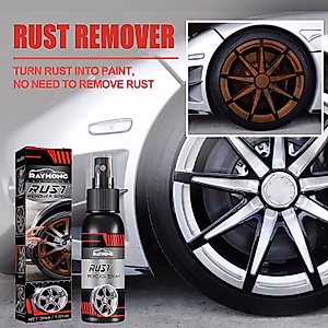 Renhe ingenuity 100ml Rust Remover Spray for Metal,Multifunctional Metal Rust Remover,Car Rust Removal Spray,Water Based Metallic Paint Rust Converter,Iron Powder Remover (2PCS)