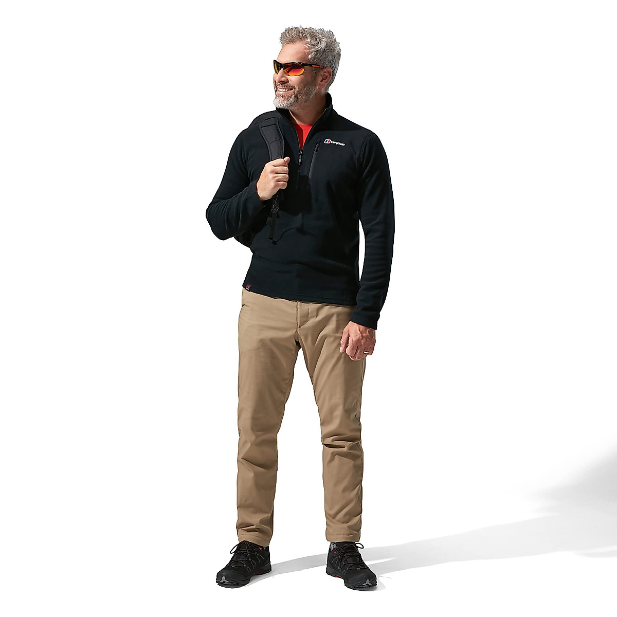 Berghaus Men's Standard Jacket Fleece Polartec Prism, Micro Half-Zip Jet Black, XXL