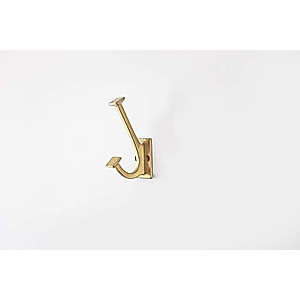 Hickory Hardware Skylight Collection Coat Hooks, Wall Hooks for Hanging Coats, Hats, Towels, Robes and More, 4-7/8 Inch Long, Brushed Golden Brass, Single, 1 Count (Pack of 1)