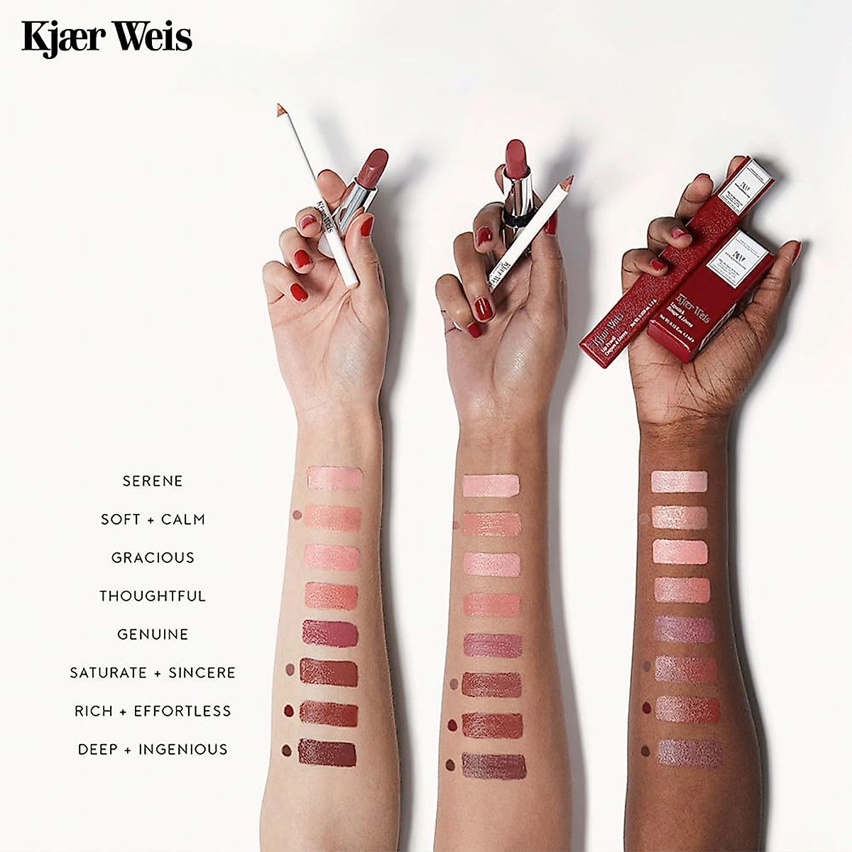 Kjaer Weis Lipstick. Hydrating Nude Lip Color with Soft Satin Finish. Organic, Nourishing Ingredients for Long Lasting Lipstick with Smudge-Proof Wear. Cruelty Free Clean Makeup (Thoughtful Iconic)