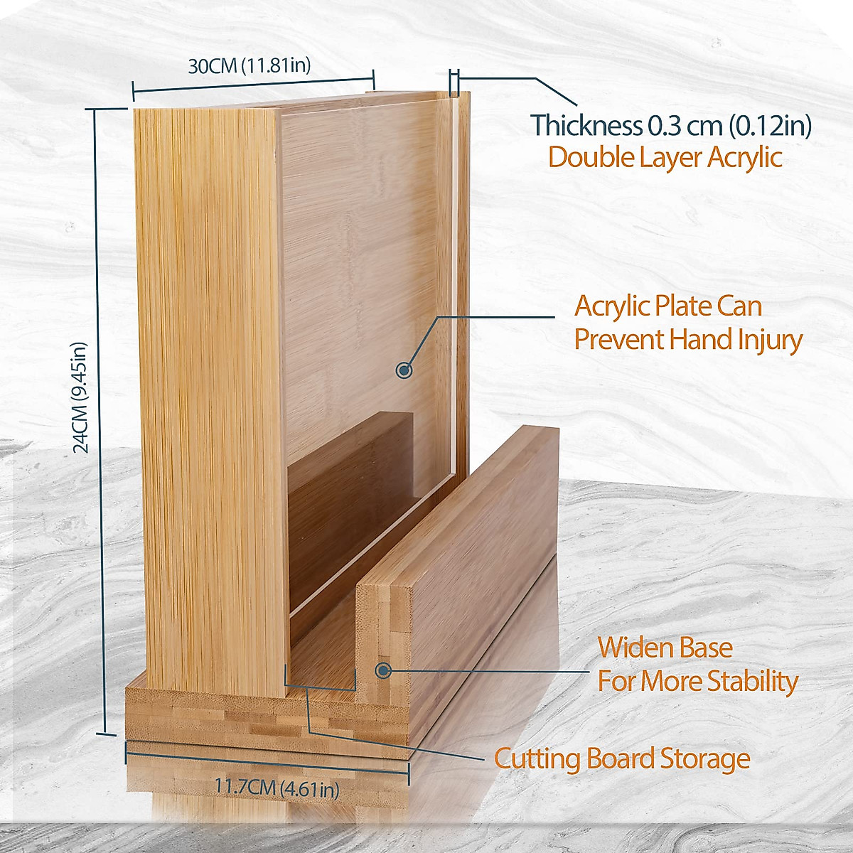 Double-Sided Magnetic Knife Block(Natural Bamboo),Knife Holder,Knife Dock with Strong Magnets,Cutlery Display Stand and Storage Rack,Large Capacity, Strongly Magnetic (30cm/11.8 inch)