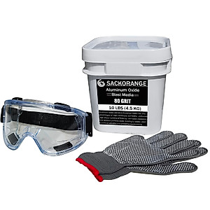 10 LBS #80 Grit Medium Aluminum Oxide Blast Media - Premium Long-Lasting Sand Blasting Media, High Abrasive Force Sand Blaster Sand for Metal, Sandblasters, Blasting Cabinet, Blasting Guns