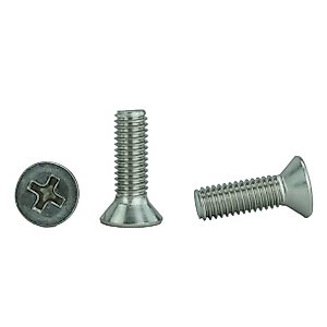Stainless 10-32 x 5/8" (1/2" to 2" Lengths Available) Flat Head Machine Screws, Full Thread, Phillips Drive, Stainless Steel 18-8, Machine Thread (10-32 x 5/8")
