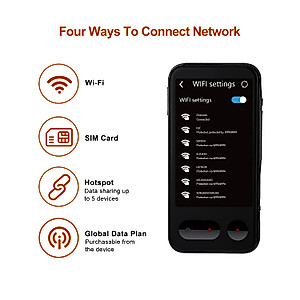 Language Translator Device,138 Languages Two Way Online Real-Time Translation,Support Offline Hotspot WiFi Connection, Voice & Text & Photo Smart Translations for Learning Travelling Business