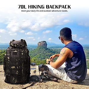 W WINTMING Hiking Backpack for Men 70L/100L Camping Backpack Military Rucksack Molle 3 Days Assault Pack for Climbing