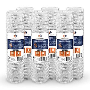 Aquaboon 5 Micron 20" x 4.5" String Wound Sediment Water Filter Cartridge | Whole House Sediment Filtration | Compatible with PC40-20, WP1BB20P, 355222-45, WPP-45200-01, WPP-45200-01, 84650, 6-Pack
