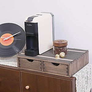 DDYURI Coffee Pods Storage Drawer Holder for Capsules - Multi Functional Desk Organizer Drawers For K-Cup Coffee Maker Brew - Kitchen Mini Wooden Box Chest Sideboard Counter Organization CF1D2C Dark