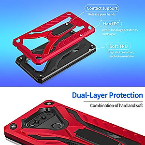 AFARER Case Compatible with LG V20 5.7 inch, Military Grade 12ft Drop Tested Protective Case with Kickstand,Military Armor Dual Layer Protective Cover - Red