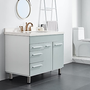 ENZO RODI 8 inch Bathroom Faucets Widespread Brushed Gold, Two-Handle Bath Lavatory Sink Faucet, for 3-Holes Wide, with Metal Lift Pop-up Drain Assembly, Transitional Mid-Arc Spout