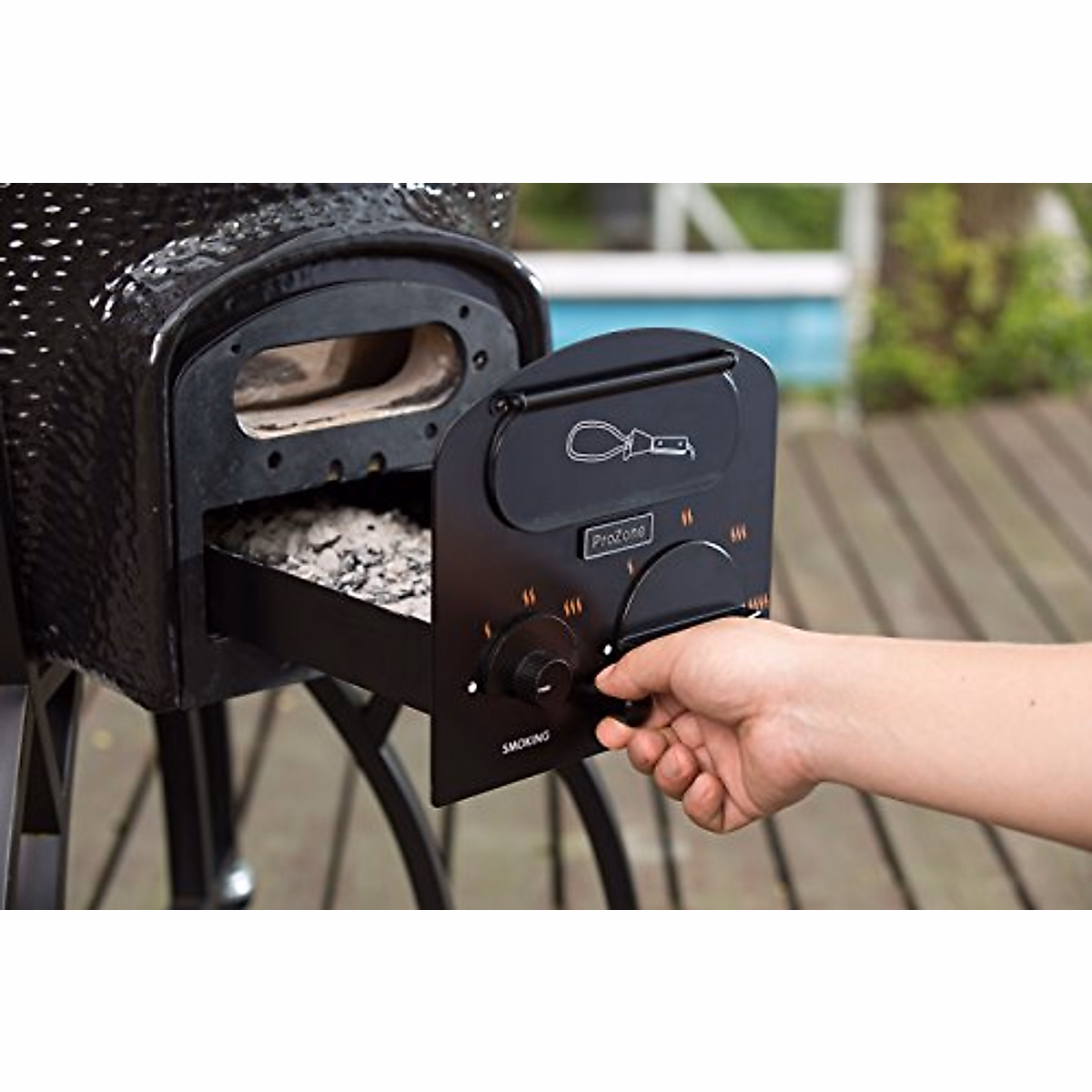 VISION Grills Ceramic Kamado (Large, Black Bundle)